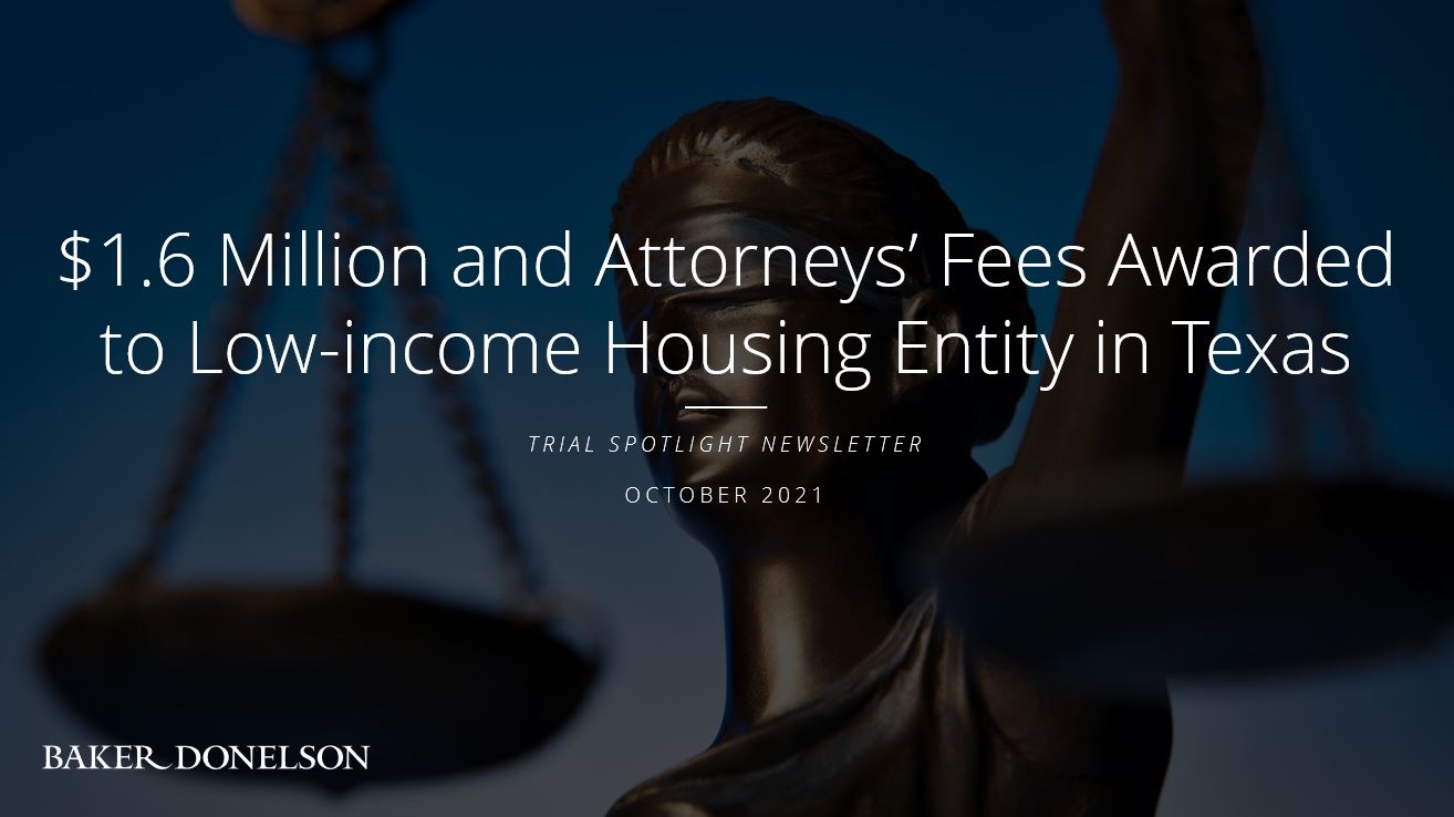 $1.6 Million and Attorneys' Fees Awarded to Low-income Housing Entity ...