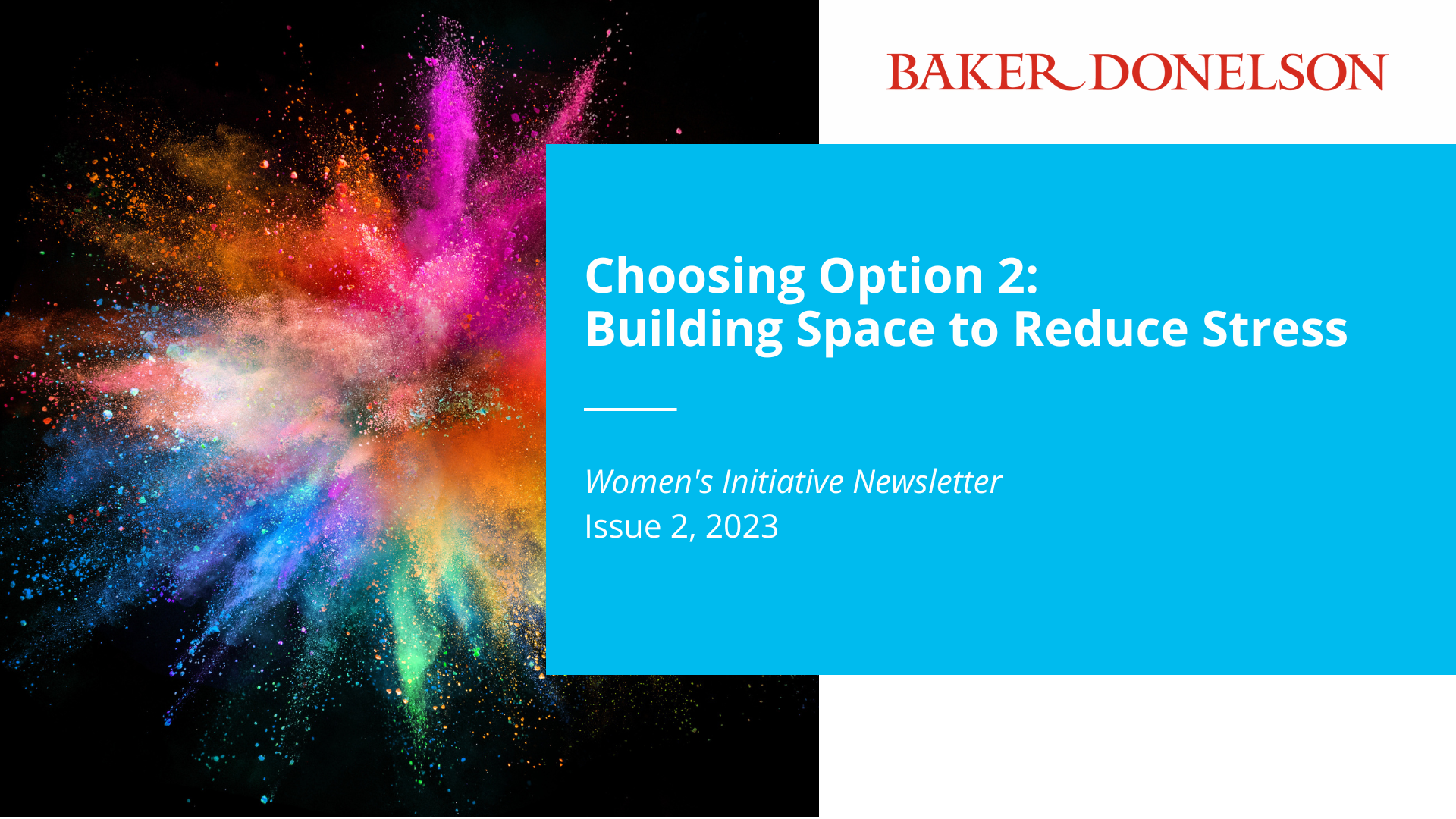 Choosing Option 2: Building Space to Reduce Stress | Baker Donelson