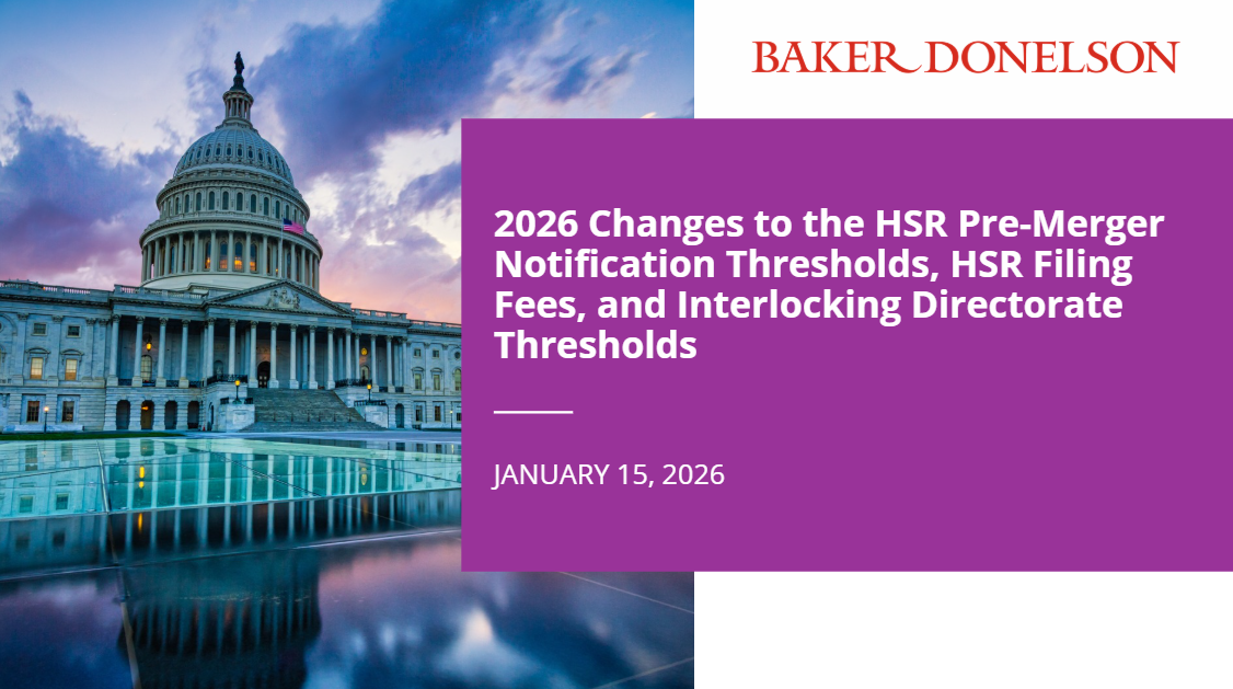 2026 Changes to the HSR Pre-Merger Notification Thresholds, HSR Filing ...